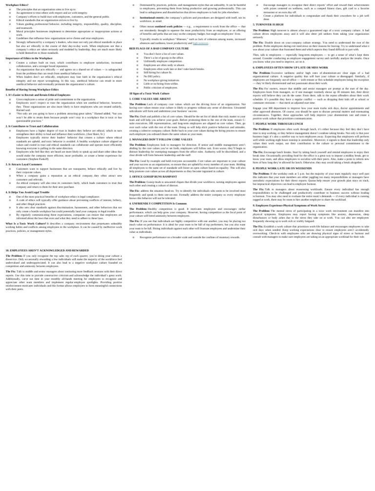 Workplace Ethics Pdf