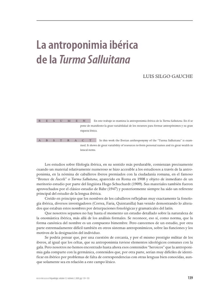 Antroponimia Iberica | PDF