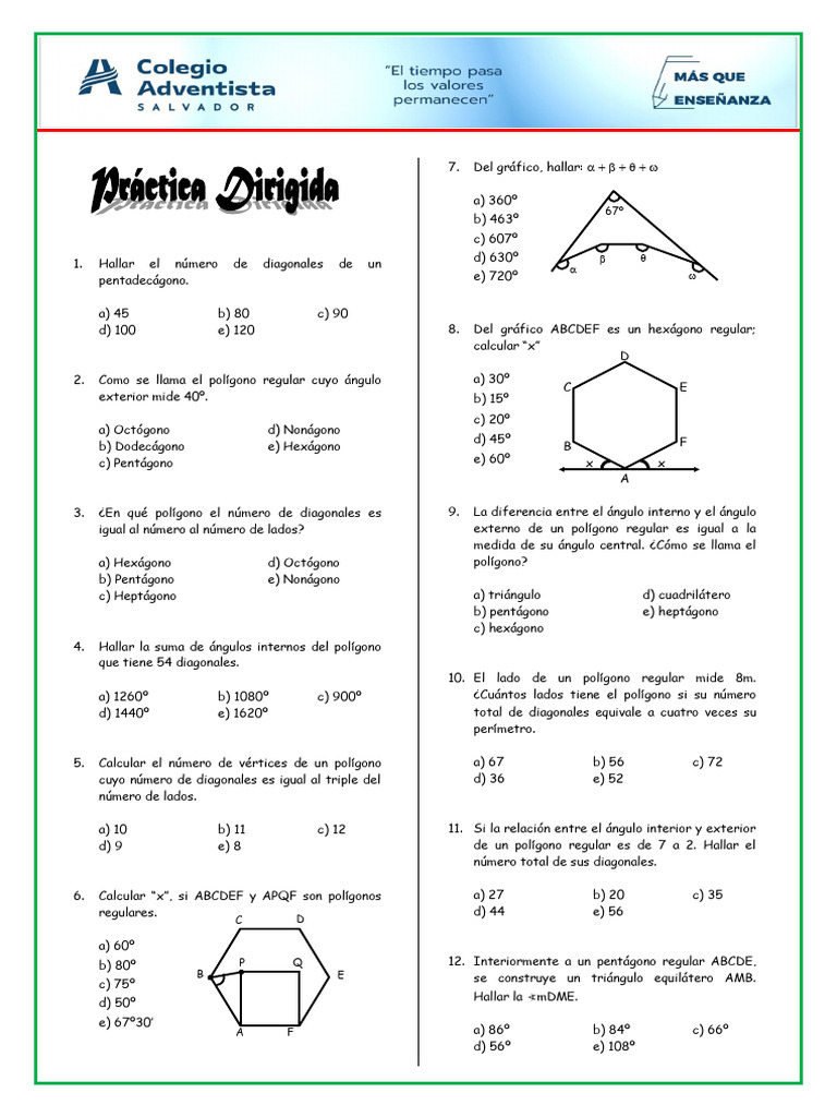 Polígonos - Práctica Dirigida | PDF