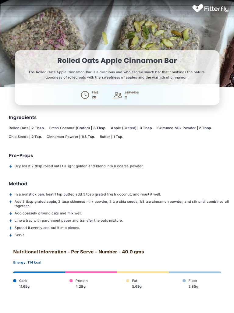 Rolled Oats Apple Cinnamon Bar | PDF