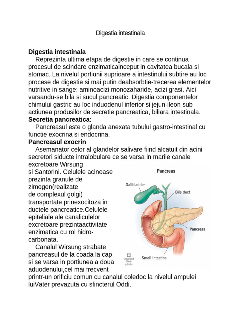 Digestia Intestinala | PDF
