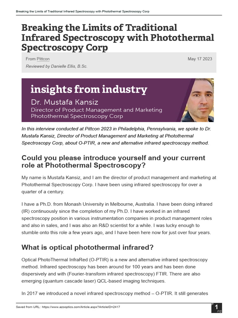 Breaking The Limits of Traditional Infrared Spectroscopy With ...