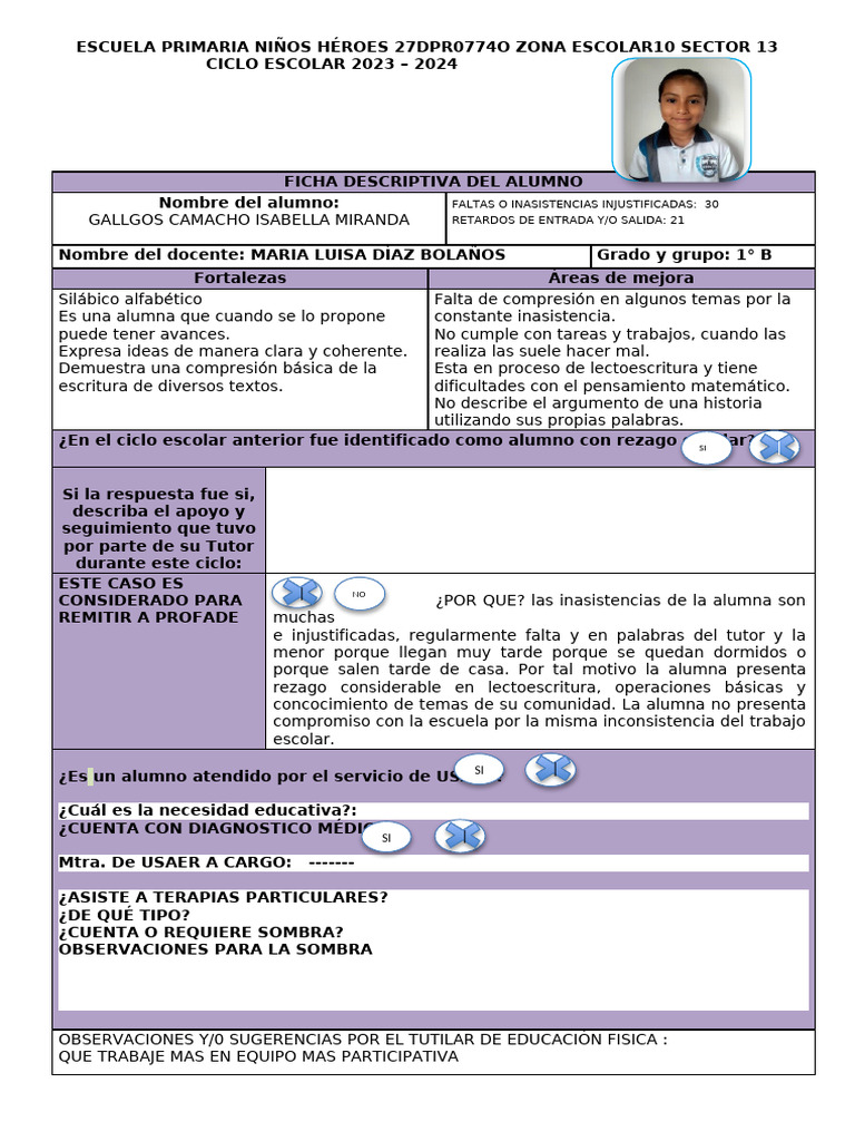 Ficha Descriptiva 2023 - 2024 | PDF