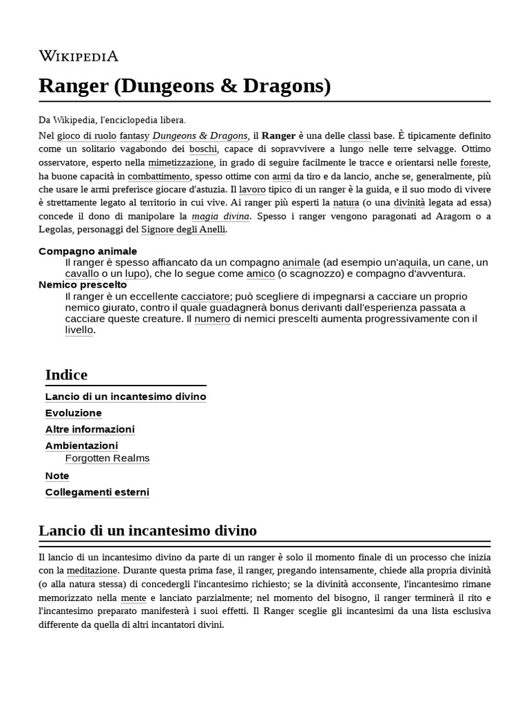 Ranger (Dungeons & Dragons) | PDF