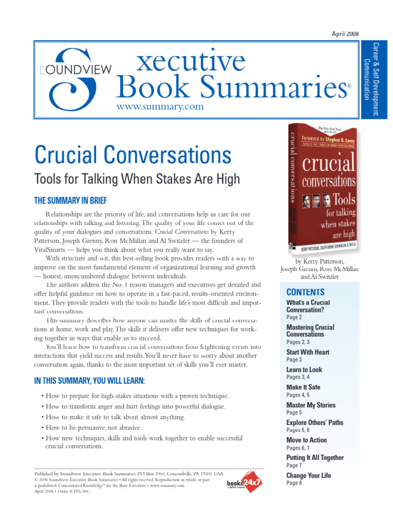 Summary - Crucial Conversations | PDF