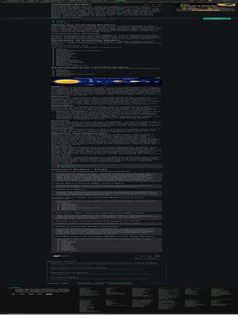 Celestial Bodies - Definition, Classification, and Heavenly Bodies | PDF