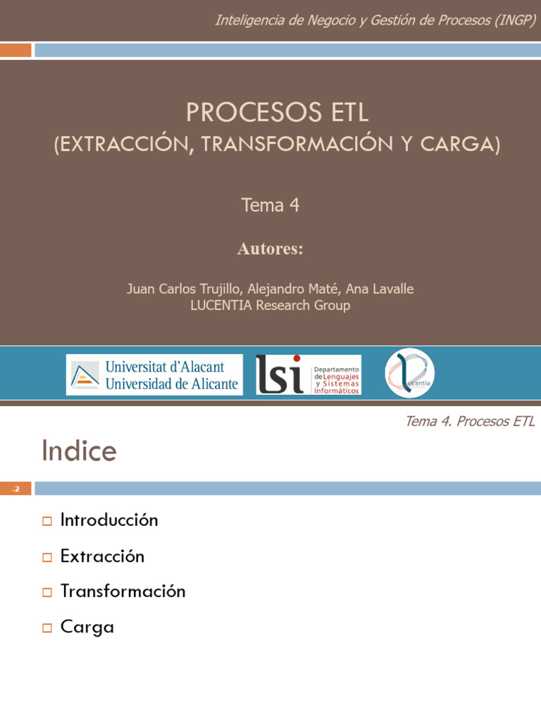 Tema 4 Procesos ETL | PDF