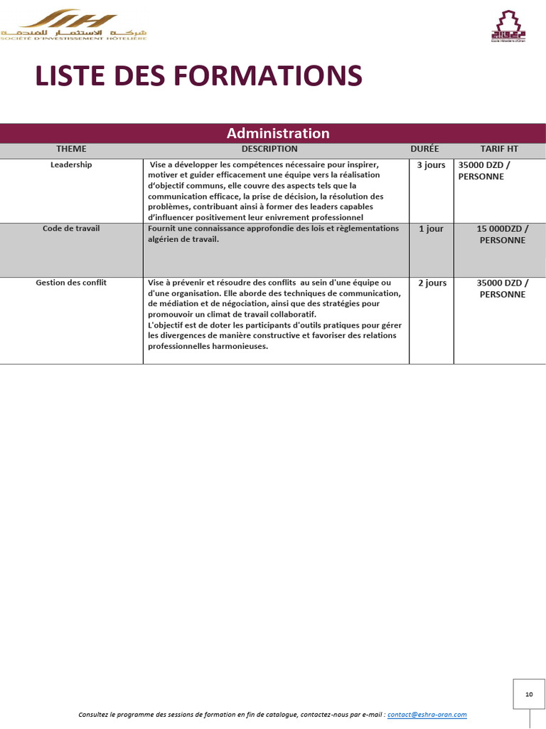 Catalogue Formations | PDF