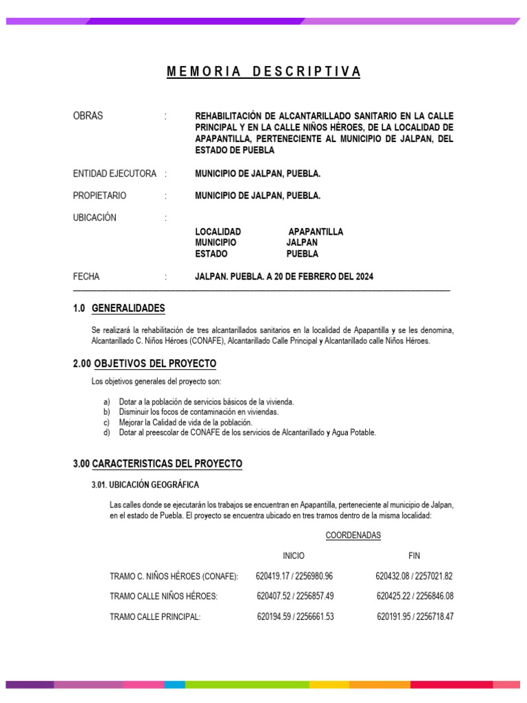 Memoria Descriptiva de La Obra | PDF