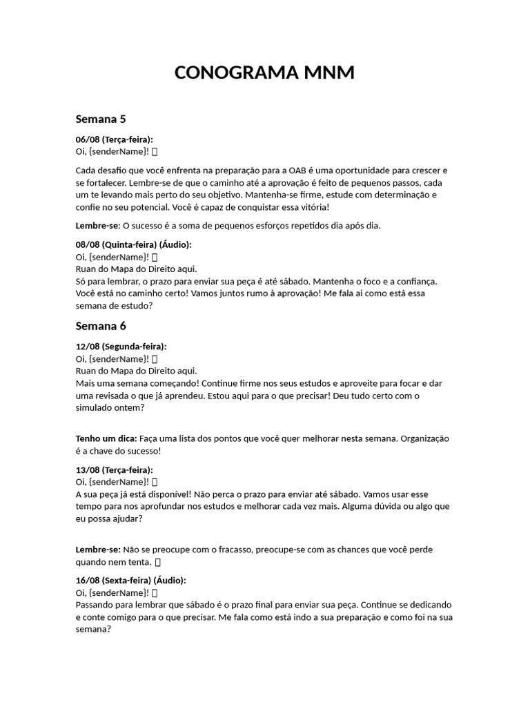 Conograma Repescagem MNM | PDF