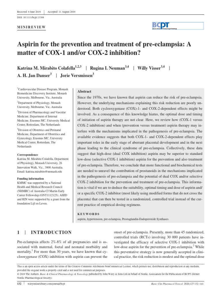 Basic Clin Pharma Tox - 2019 - Mirabito Colafella - Aspirin For The ...