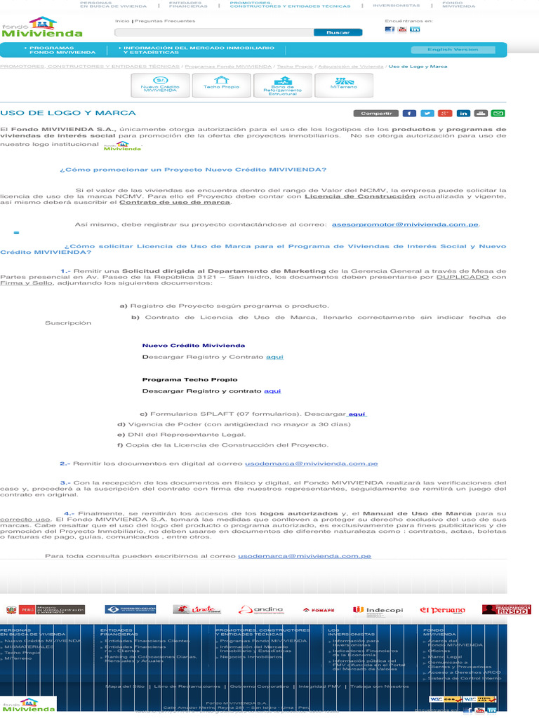 Fondo MIVIVIENDA - Uso de Logo y Marca | PDF