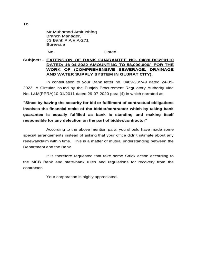 Naveed Bank Letter | PDF