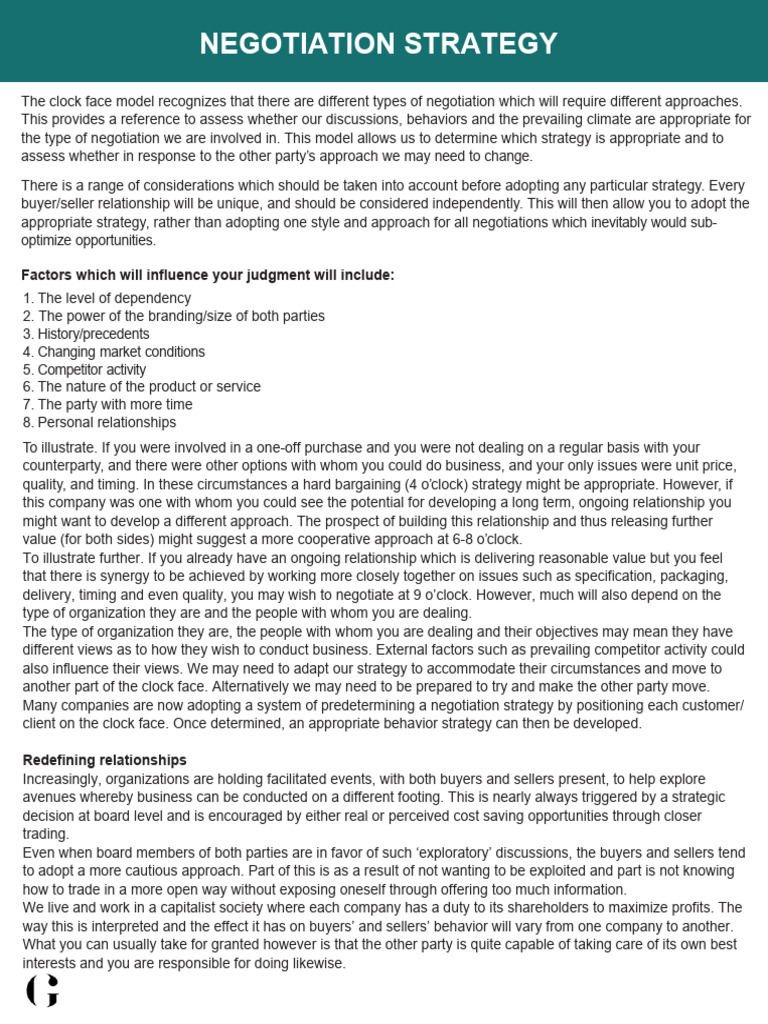 Negotiation Strategy: Factors Which Will Influence Your Judgment Will ...
