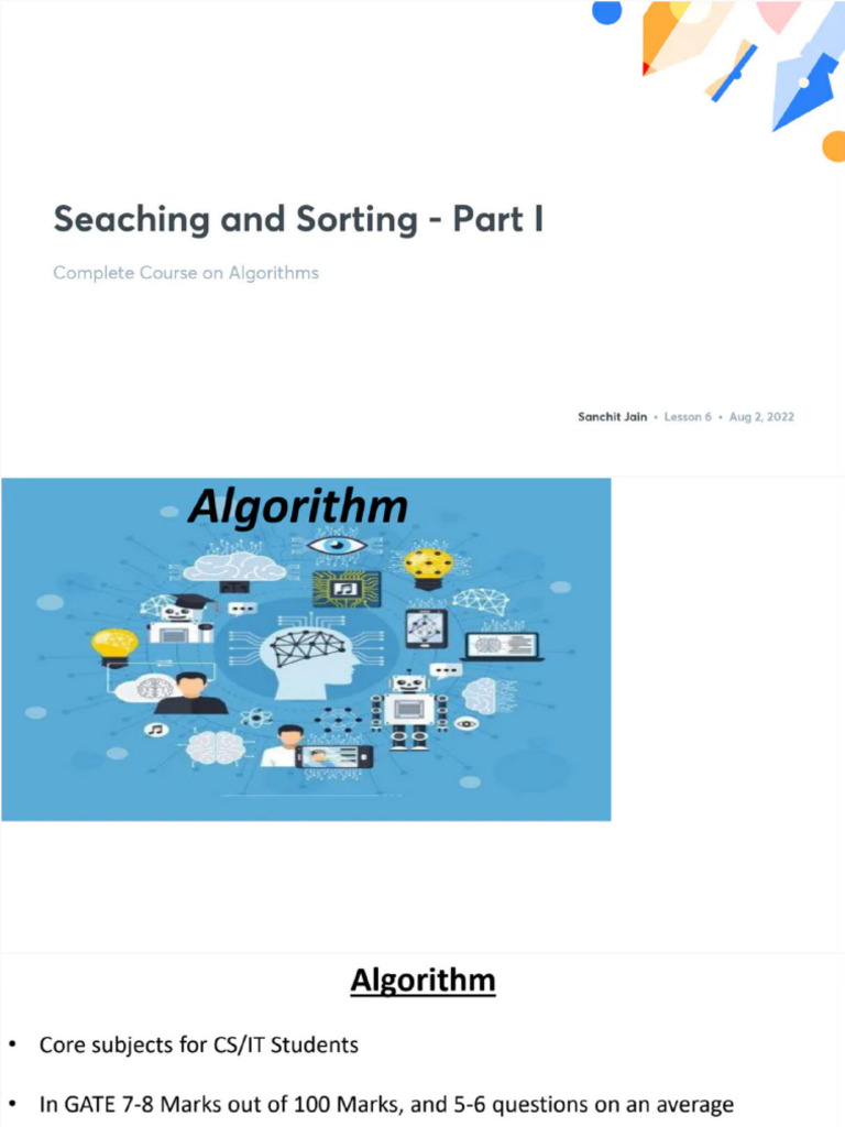 Seaching and Sorting Part I With Anno | PDF