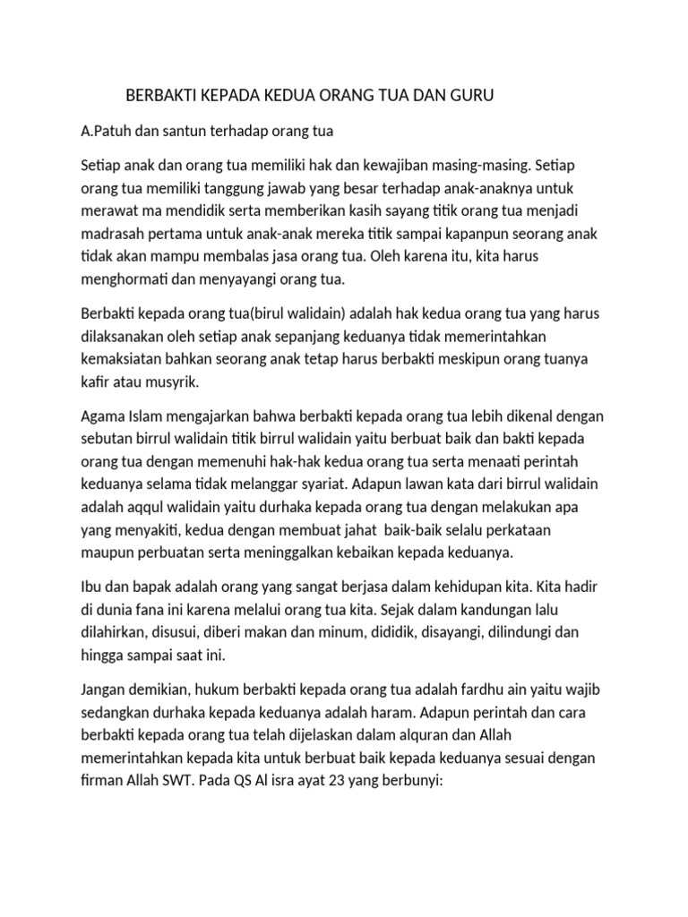 BERBAKTI KEPADA Orang Tua Dan guru-WPS Office | PDF