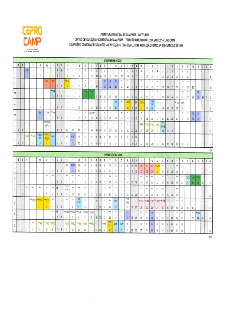 Calendario Escolar 2024 - Homologado R | PDF