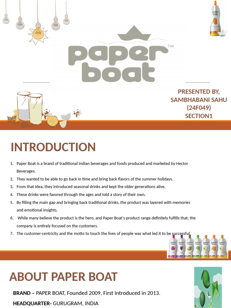Sambhabani Sahu Section 1 PPT On Paper Boat | PDF | Pepsi Co | Cooking, Food & Wine