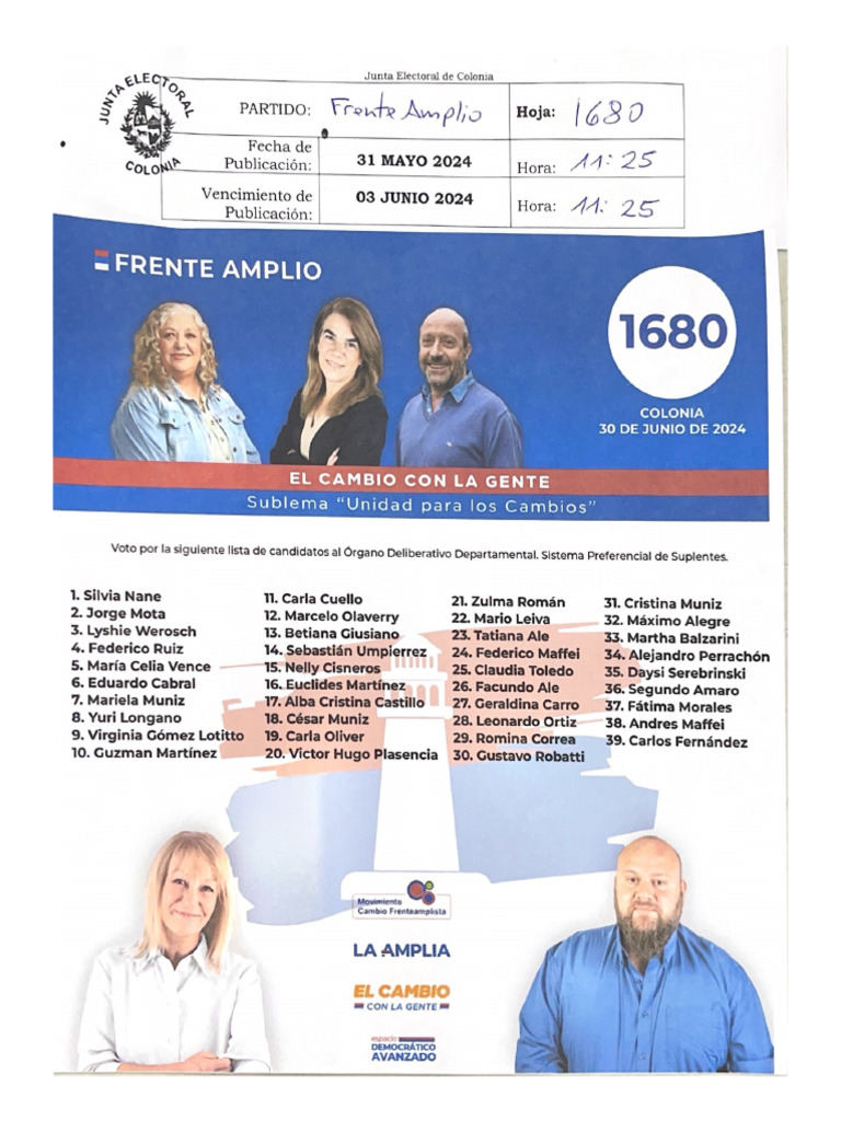 Hoja N°1680 Odd - Frente Amplio | PDF