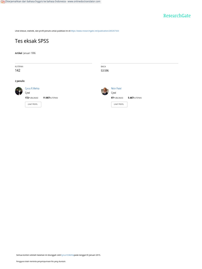 SPSS Exact Tests (001-130) .En - Id | PDF