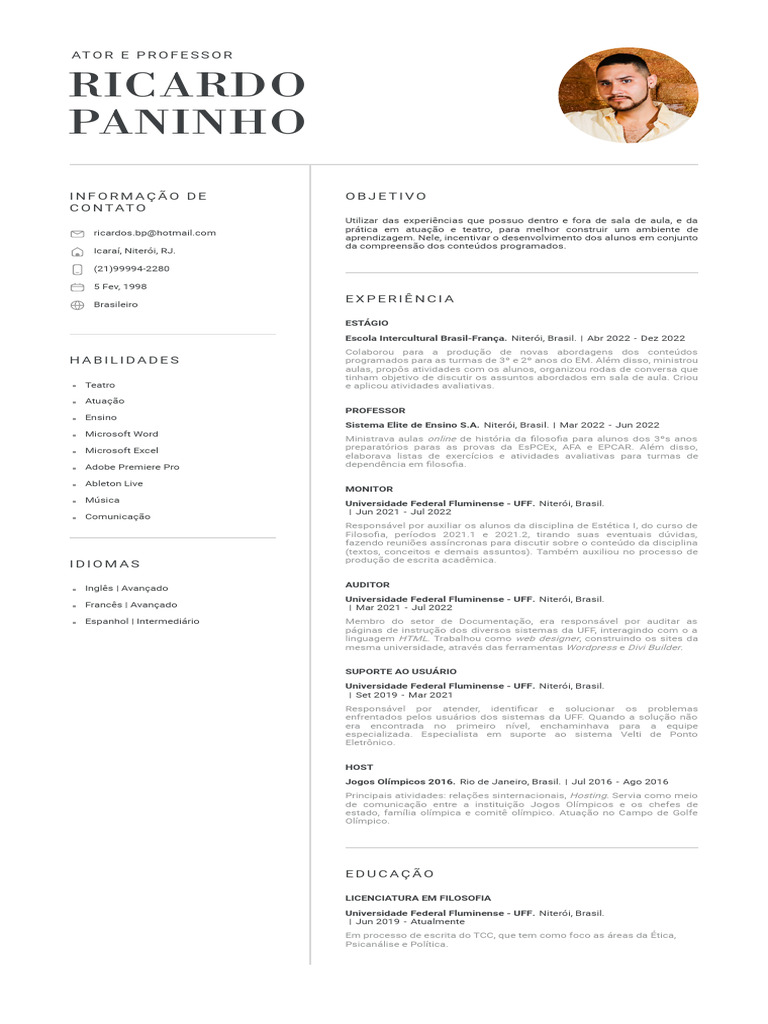 Currículo de Ricardo Paninho | PDF