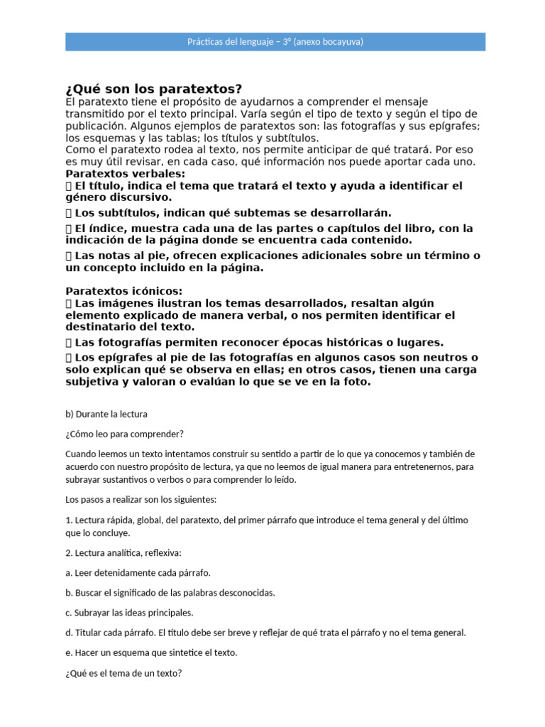 Qué Son Los Paratextos - 3° Anexo | PDF