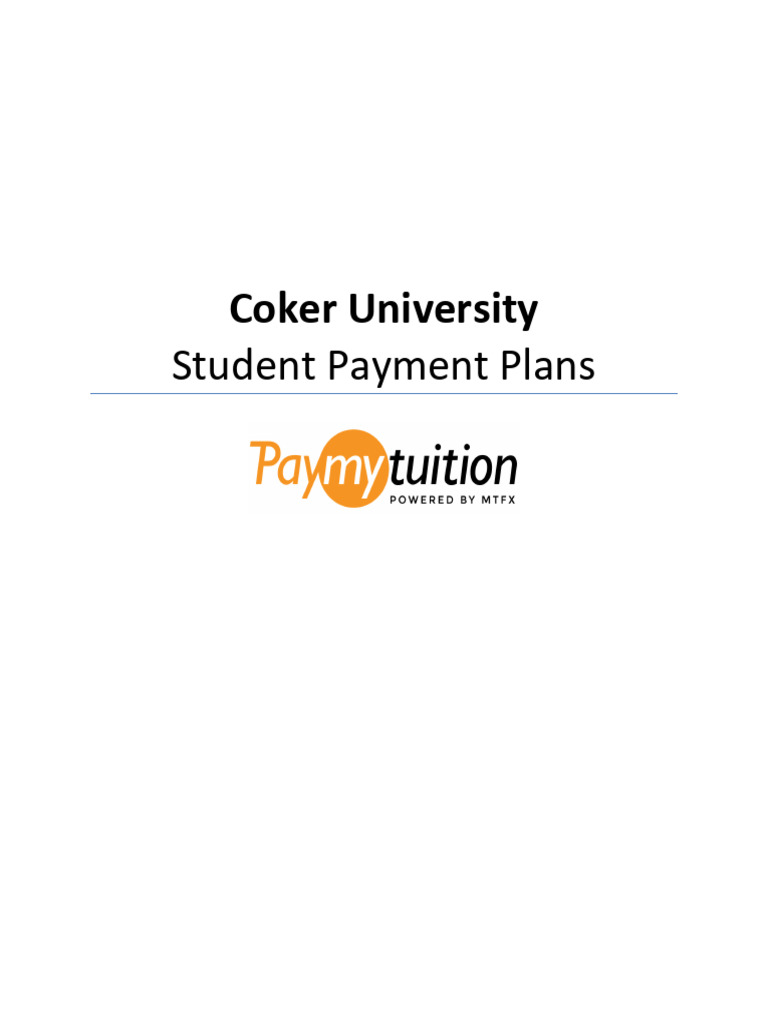 Coker University - Payment Plan Instructions | PDF