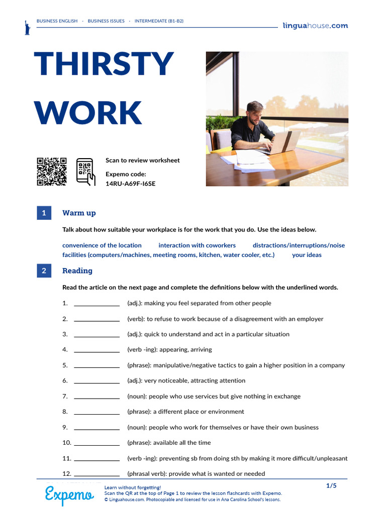 Thirsty Work American English Student Ver2 | PDF