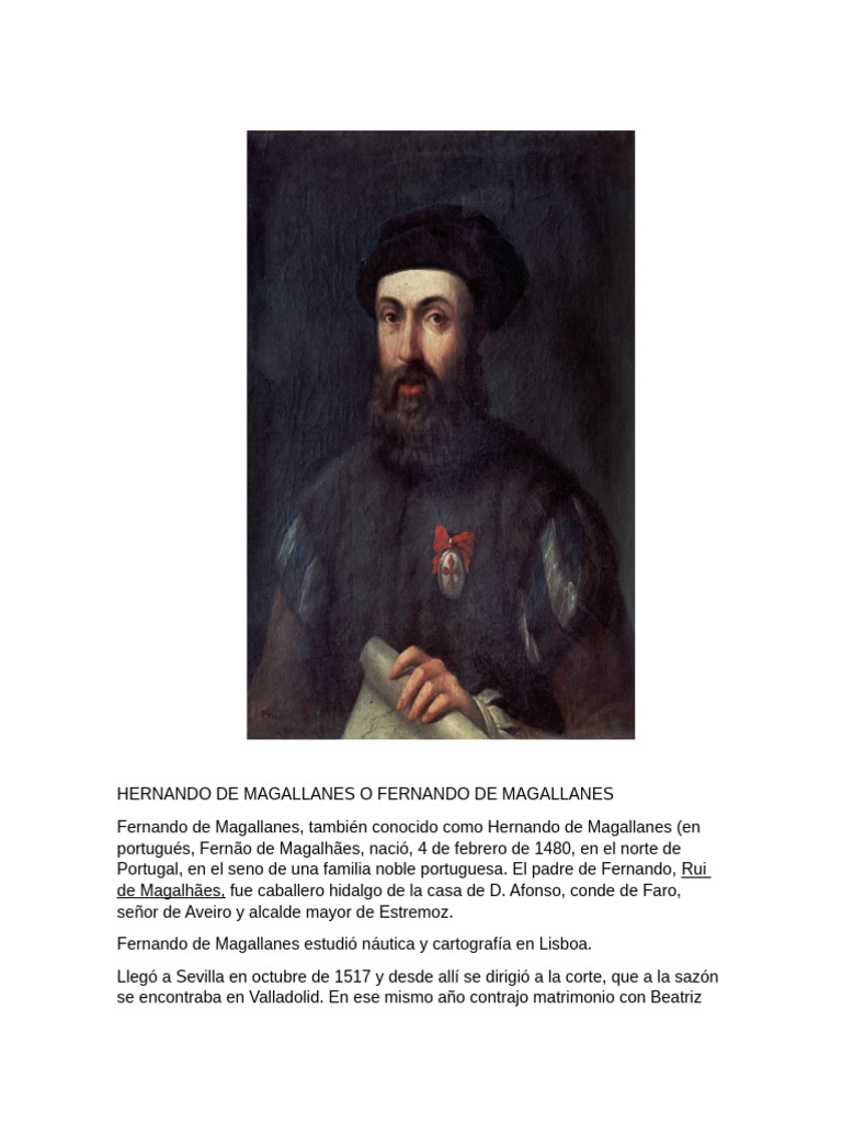 Hernando de Magallanes o Fernando de Magallanes - Cris | PDF