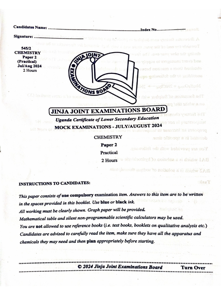 JJEB-CBC-CHEM-Prac-2024 | PDF