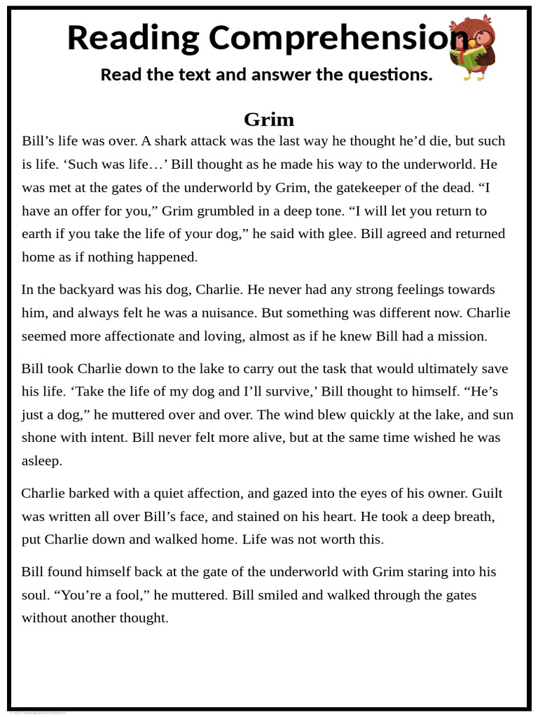 Reading-Comprehension-Grade-9°A-B | PDF