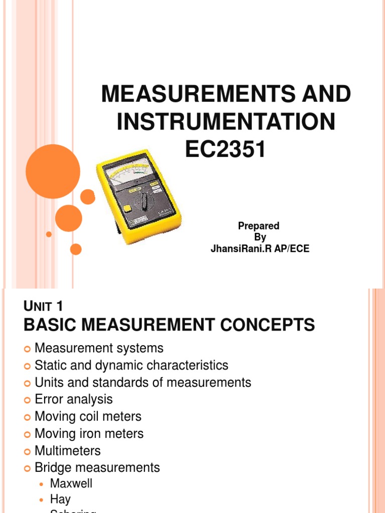 Measurements and Instrumentation Unit 1 | PDF | Accuracy And Precision ...