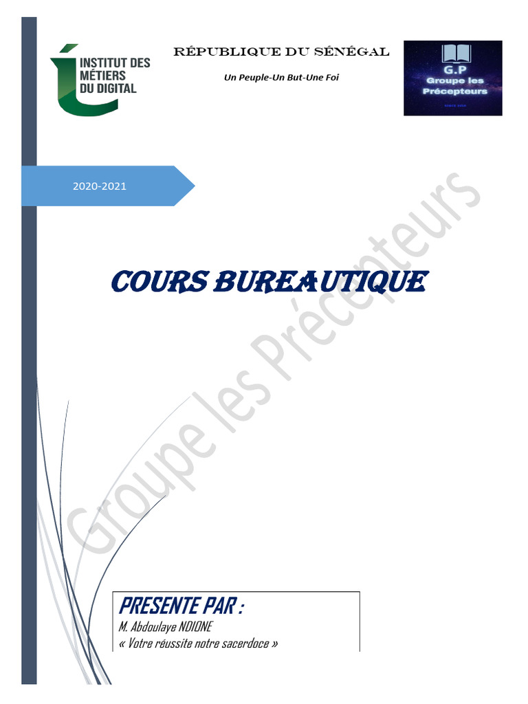Cours Bureautique 1 Imd | PDF