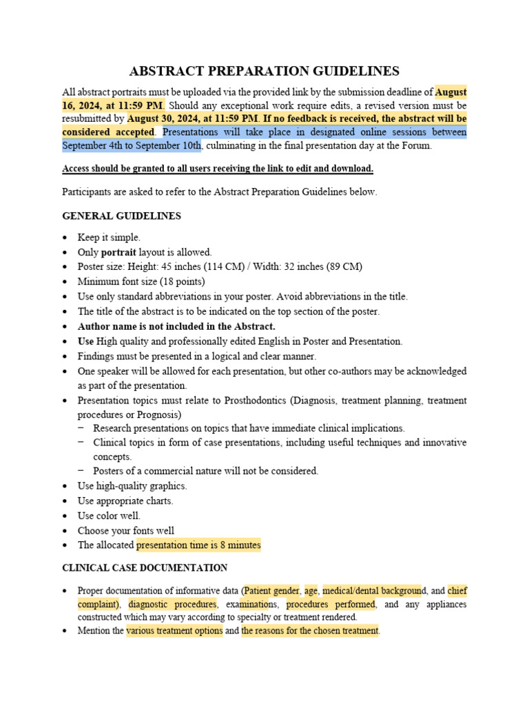 Kau Abstract Preparation Guidelines | PDF