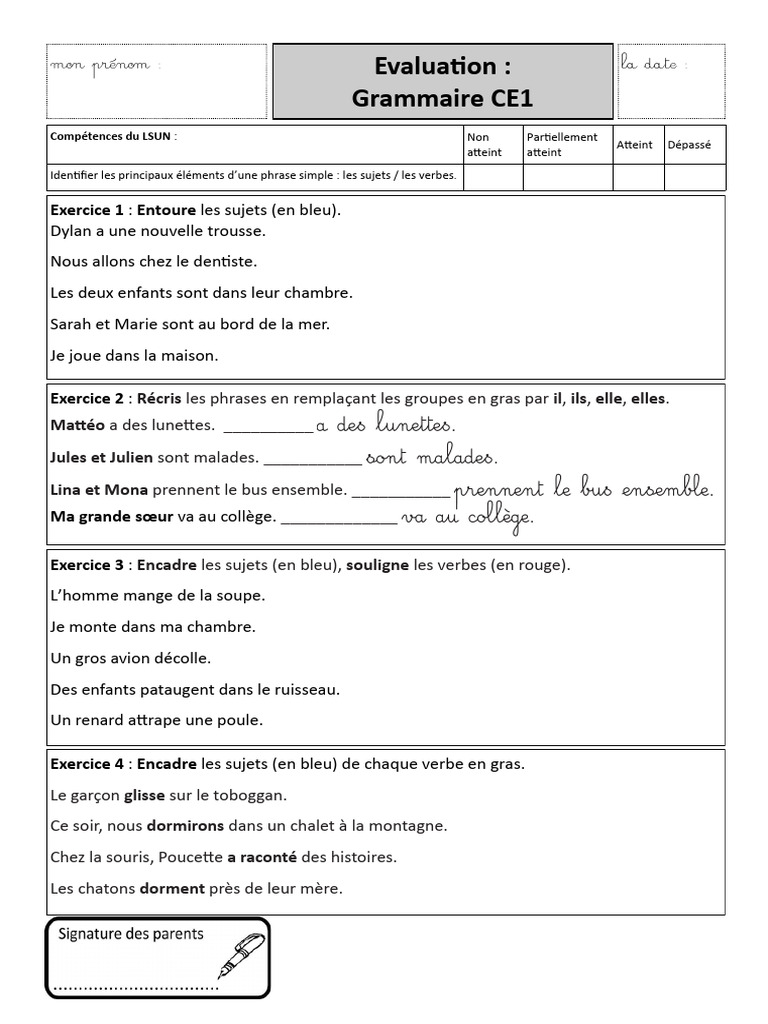 Éval Ce1 2 | PDF