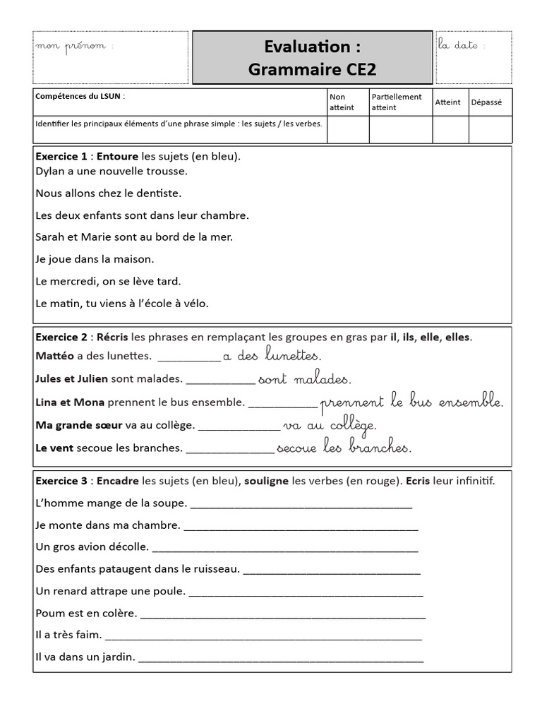 Éval Ce2 2 | PDF