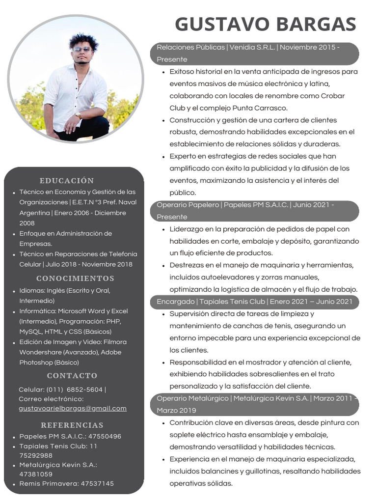 CV Gustavo Bargas | PDF