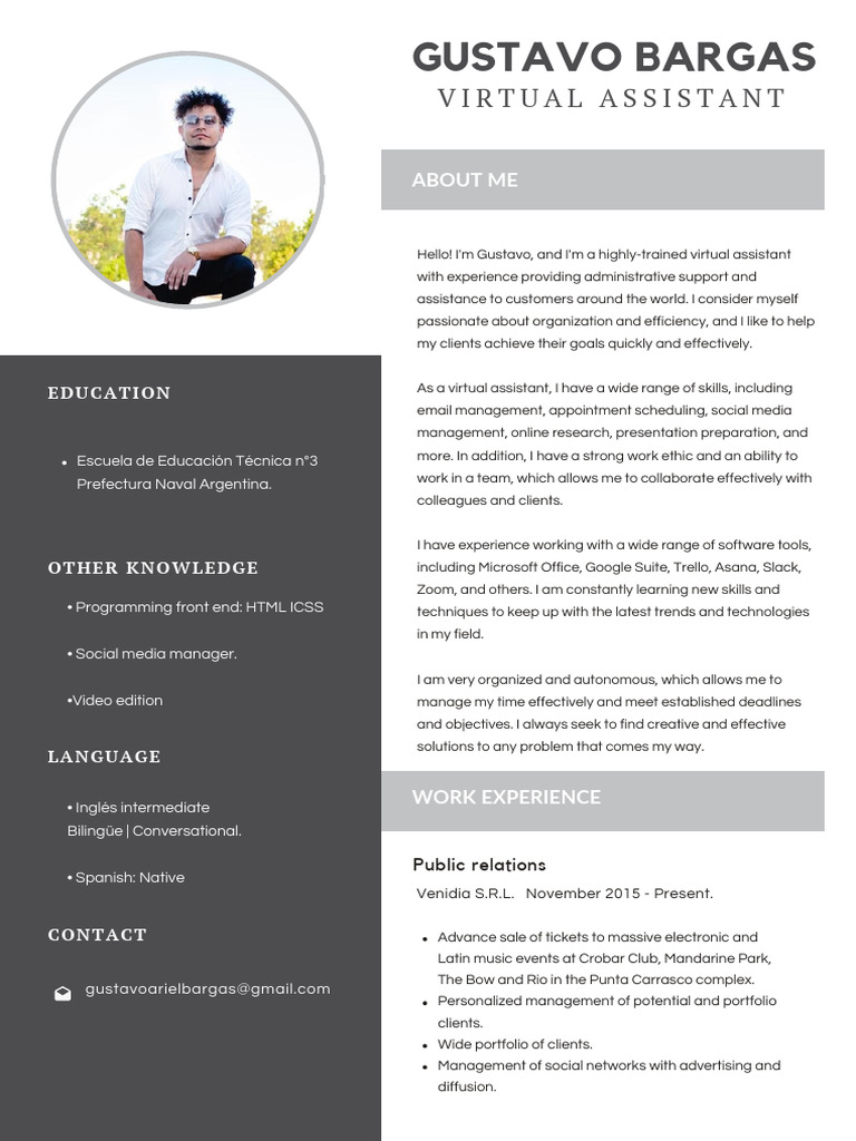 Resume Gustavo Bargas | PDF