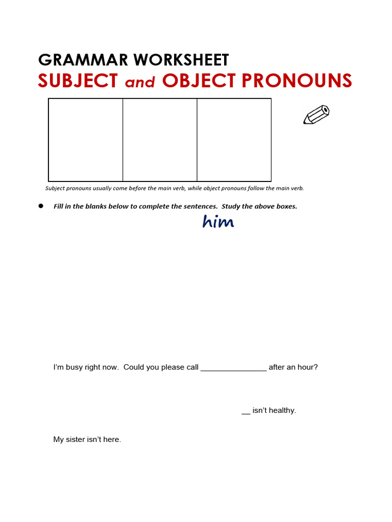 Subject and Object Pronouns - 2.3 | PDF