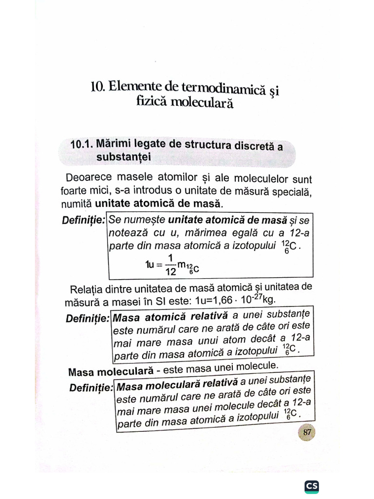 Mem Cls 10 Termodinamica | PDF