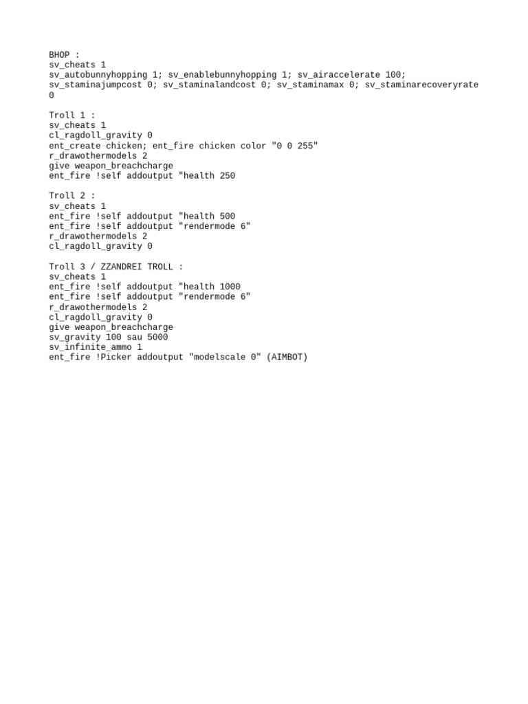 CSGO Troll Commands | PDF