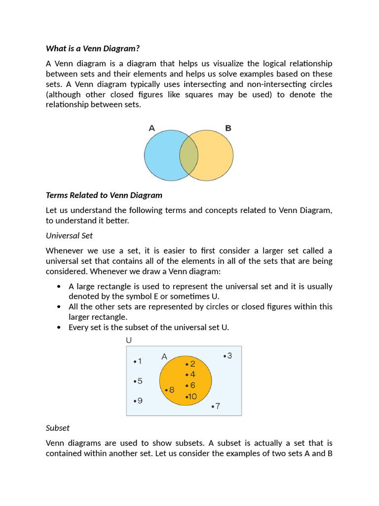 Venn Diagram Math | PDF