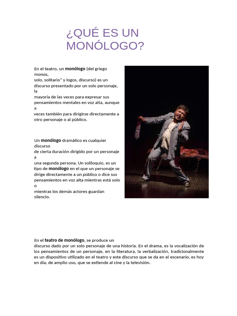 Qué Es Un Monólogo | PDF
