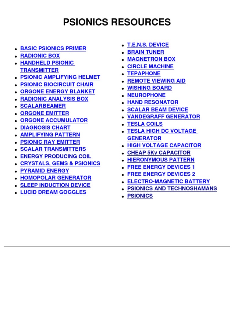 Psionics Resources