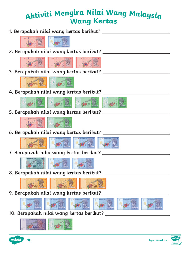 My MT 1648350407 Aktiviti Mengira Nilai Wang Malaysia Wang Kertas - Ver ...