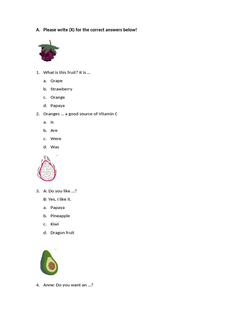 Materi Kelas 3 SD - Fruits | PDF