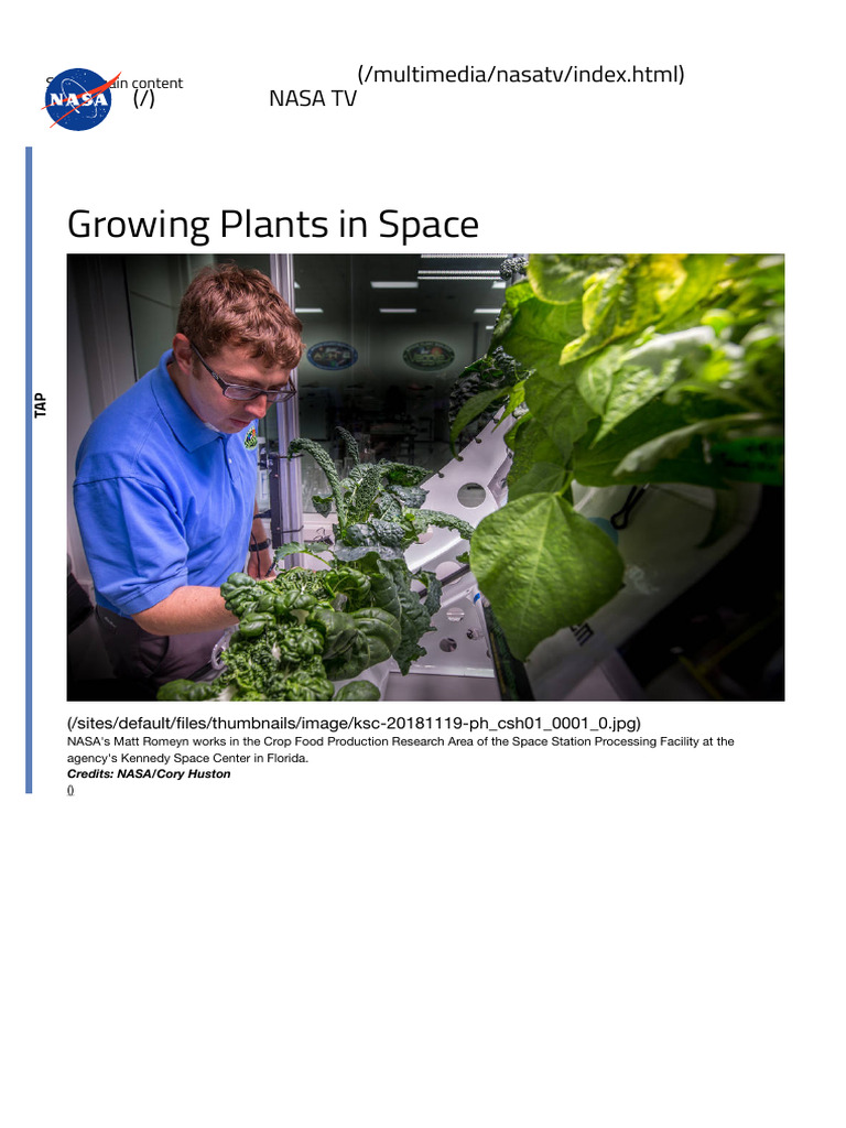 Growing Plants in Space | NASA | PDF