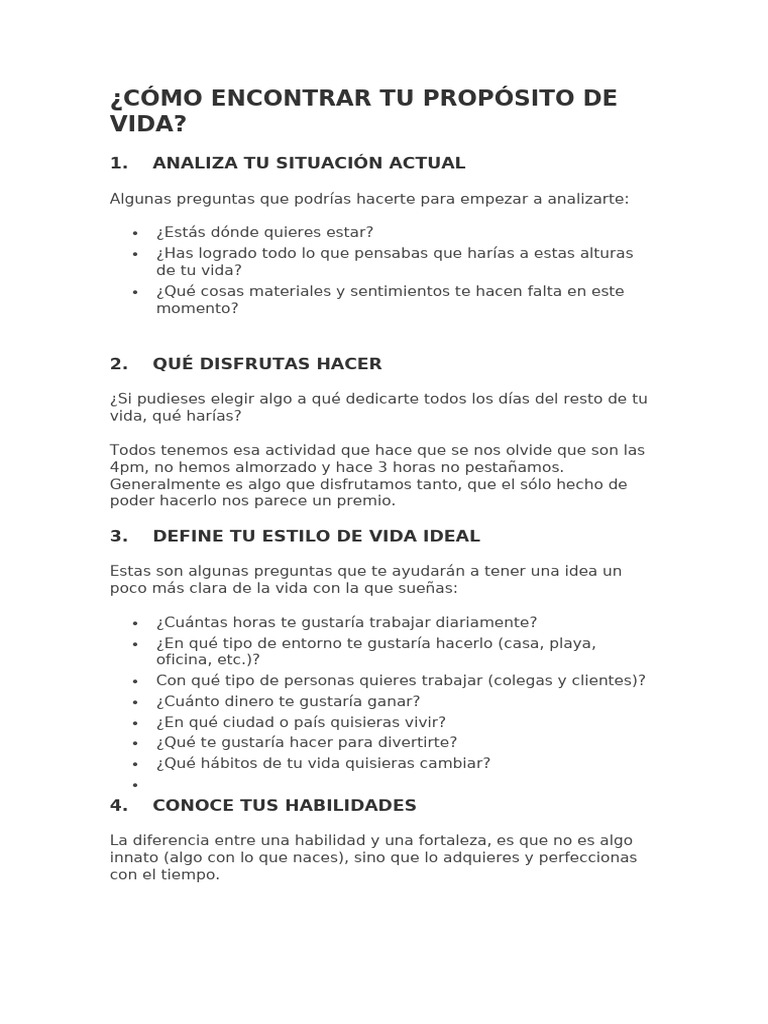 Cómo Encontrar Tu Propósito de Vida | PDF