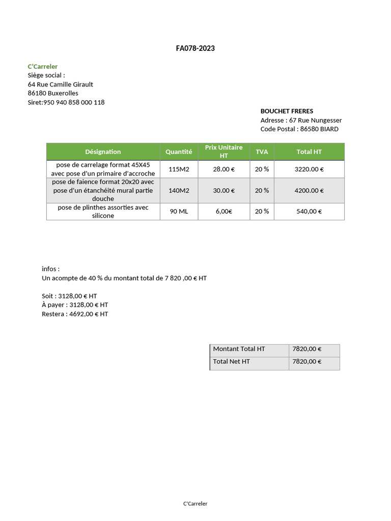 Facture Template 1 | PDF