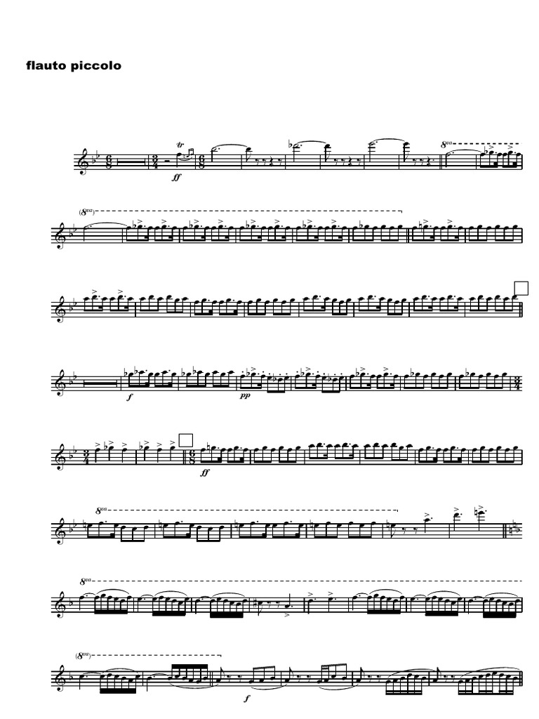 Flauto Piccolo. Opera Española | PDF